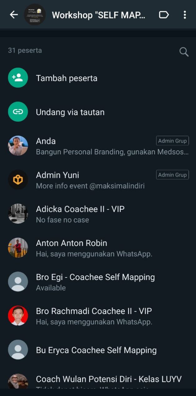 Workshop Self Mapping – Maksimalin Diri